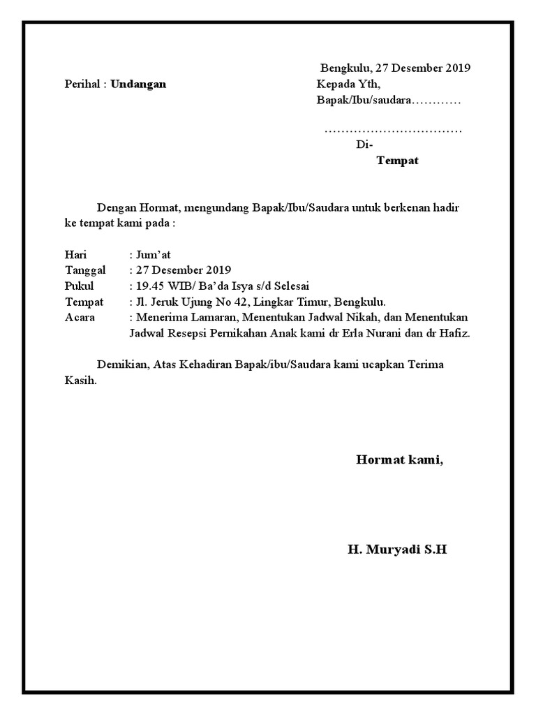 Undangan Lamaran | PDF