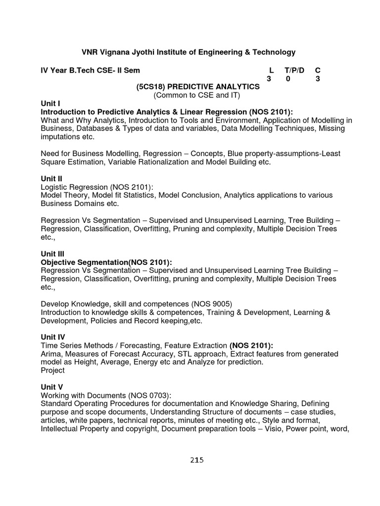 Pa Syllabus | PDF | Predictive Analytics | Analytics