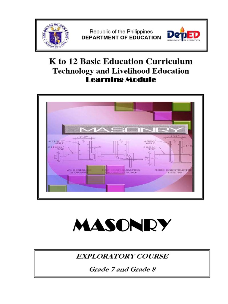 Masonry Learning Module for Grades 7-8 | PDF | Masonry | Brick