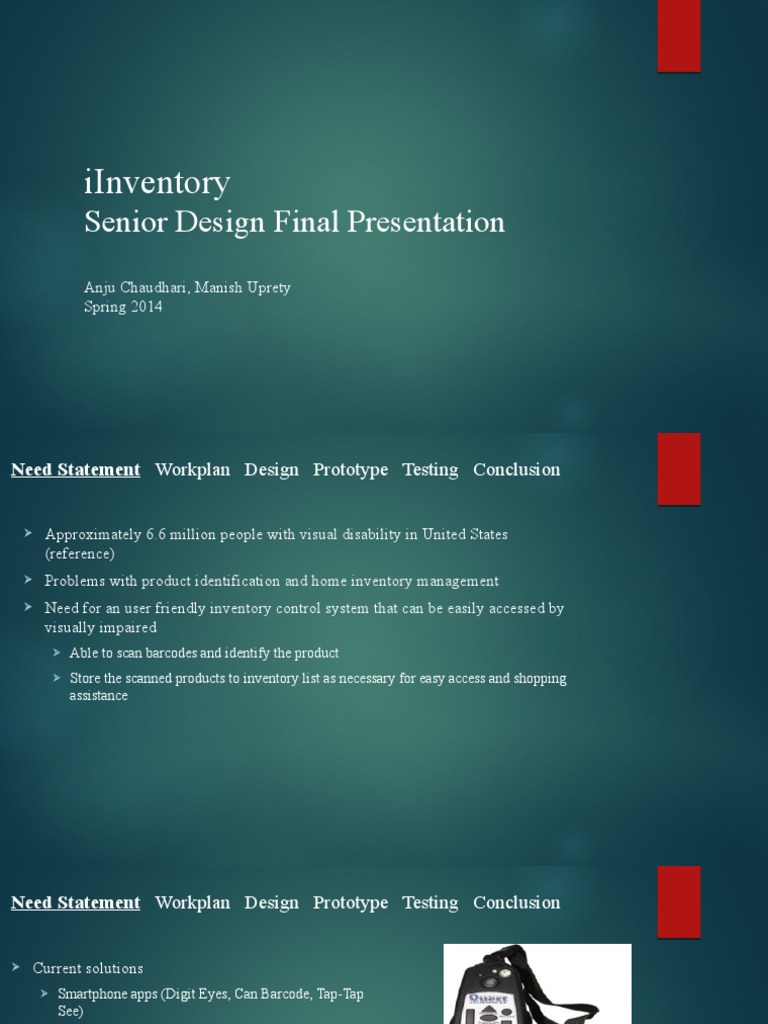 Iinventory: Senior Design Final Presentation | PDF | Image Scanner ...