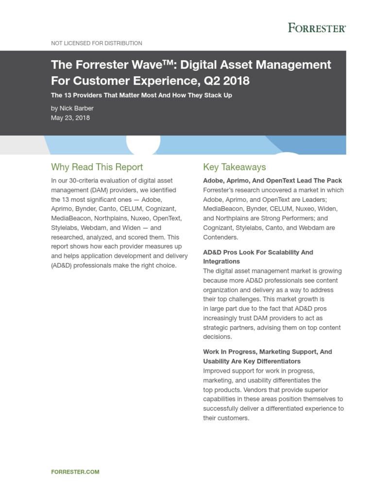 The Forrester Wave DAM Q2-2018 | PDF | Software As A Service ...