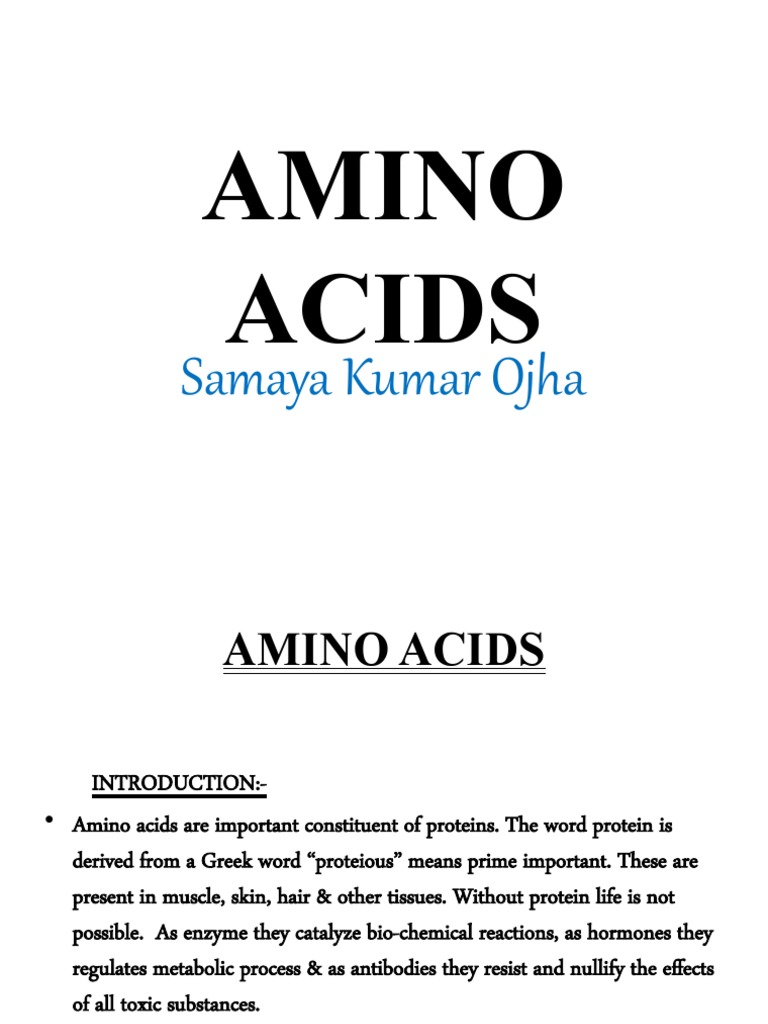 Amino Acids Presentation File | PDF | Amino Acid | Proteins