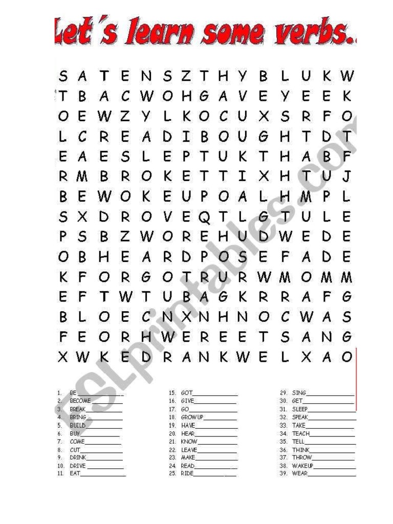 Sopa de Letras Past Simple | PDF