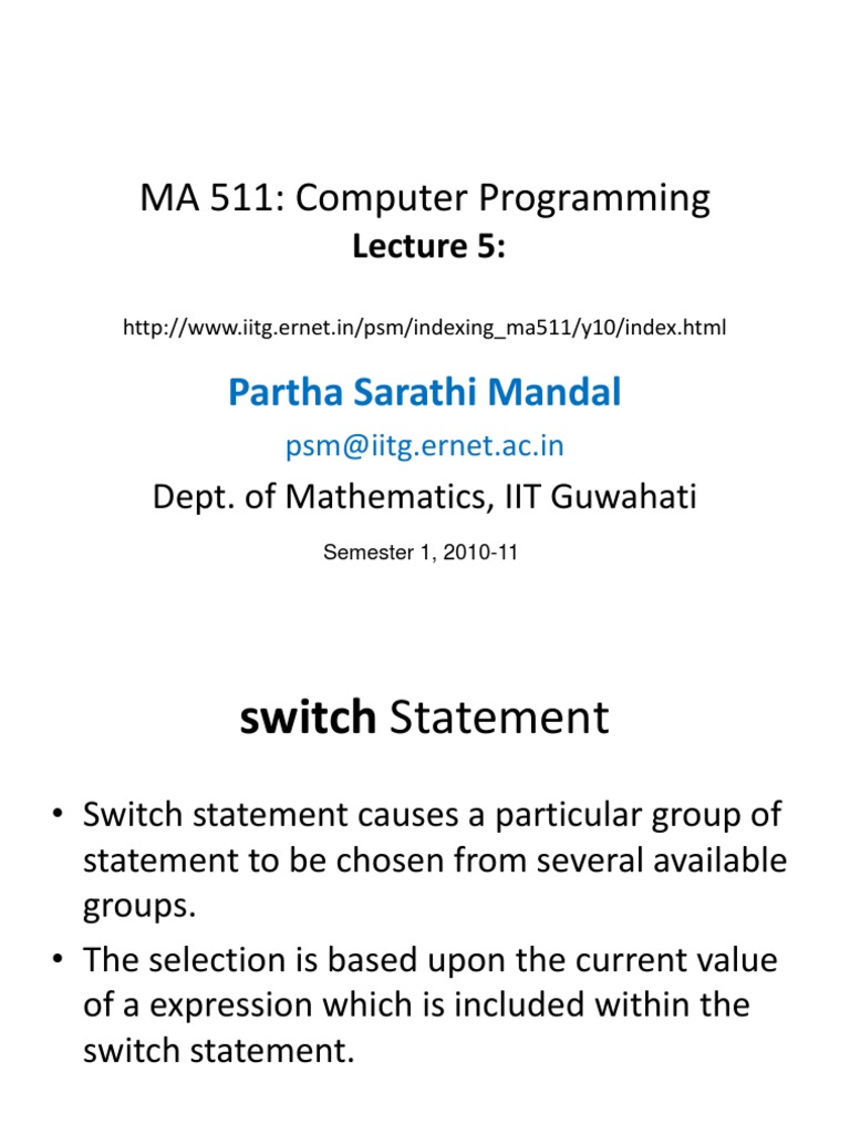 Lecture Note MA511 Aug 24 | PDF | Computer Programming | Software ...