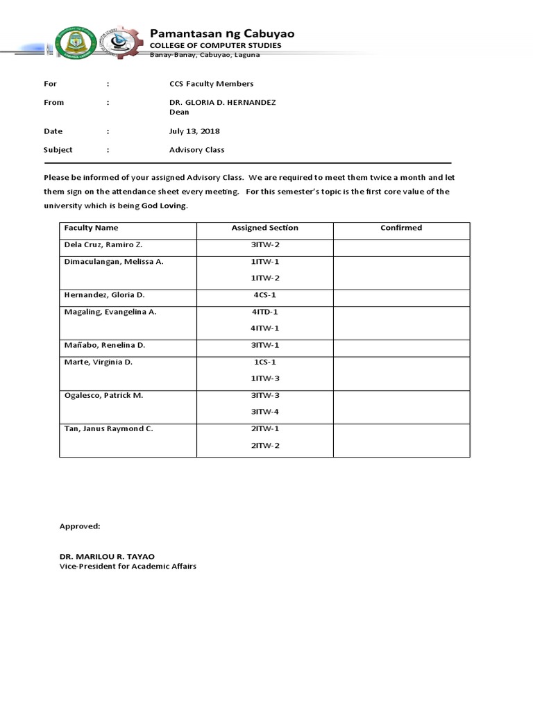 Advisory Class | PDF
