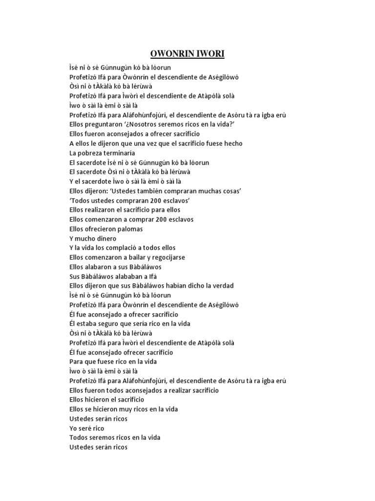 Owonrin Iwori PDF | PDF | Alimentos