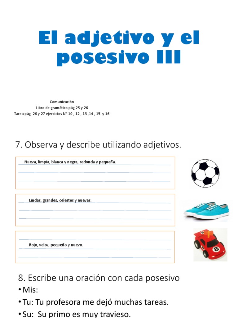 El Adjetivo y El Posesivo III | PDF