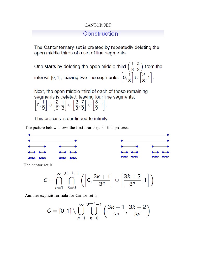 Cantor Set | PDF | Interval (Mathematics) | Analysis
