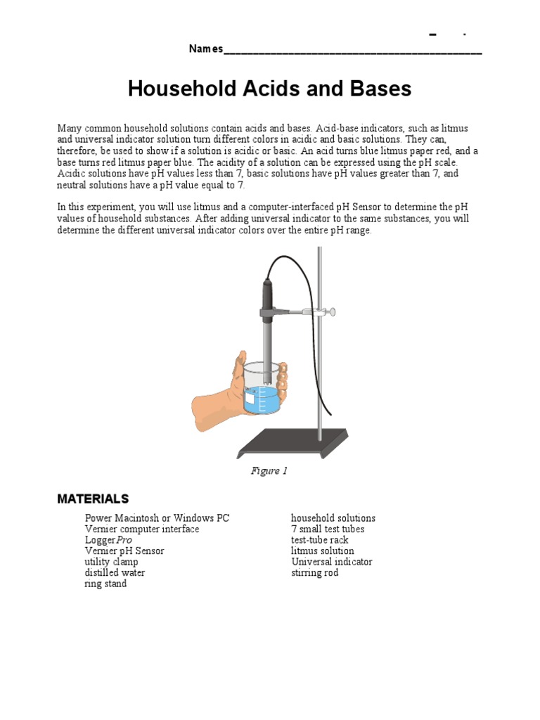 Household Acids and Bases: Experiment | PDF | Acid | Ph