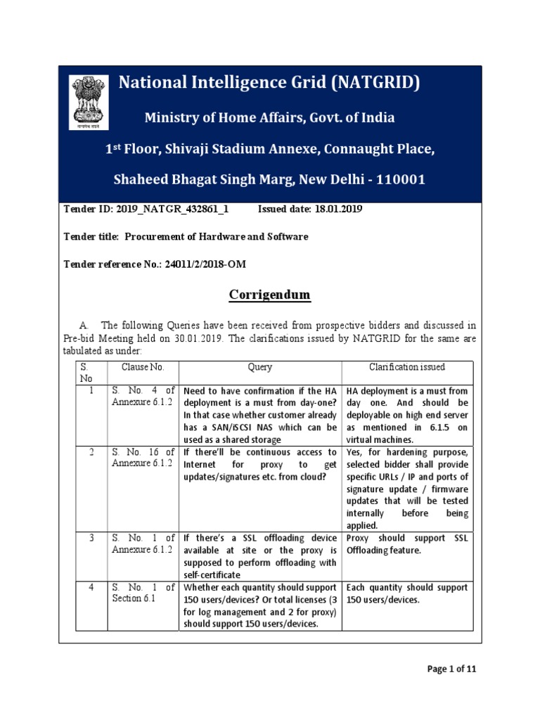 National Intelligence Grid (NATGRID) | PDF | Confidentiality | Non ...