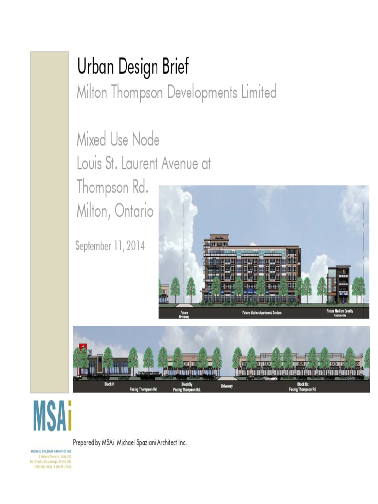 Urban Design Brief | PDF | Sidewalk | Parking Lot