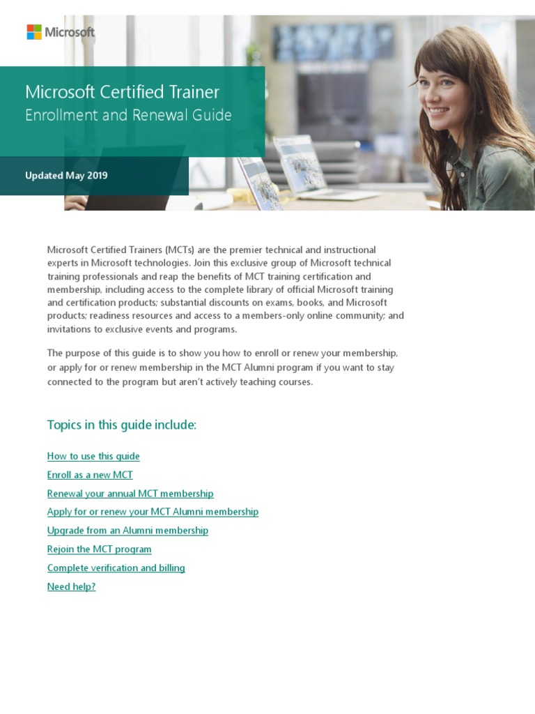 MCT Enrollment & Renewal Guide | PDF | Login | Microsoft Certified ...