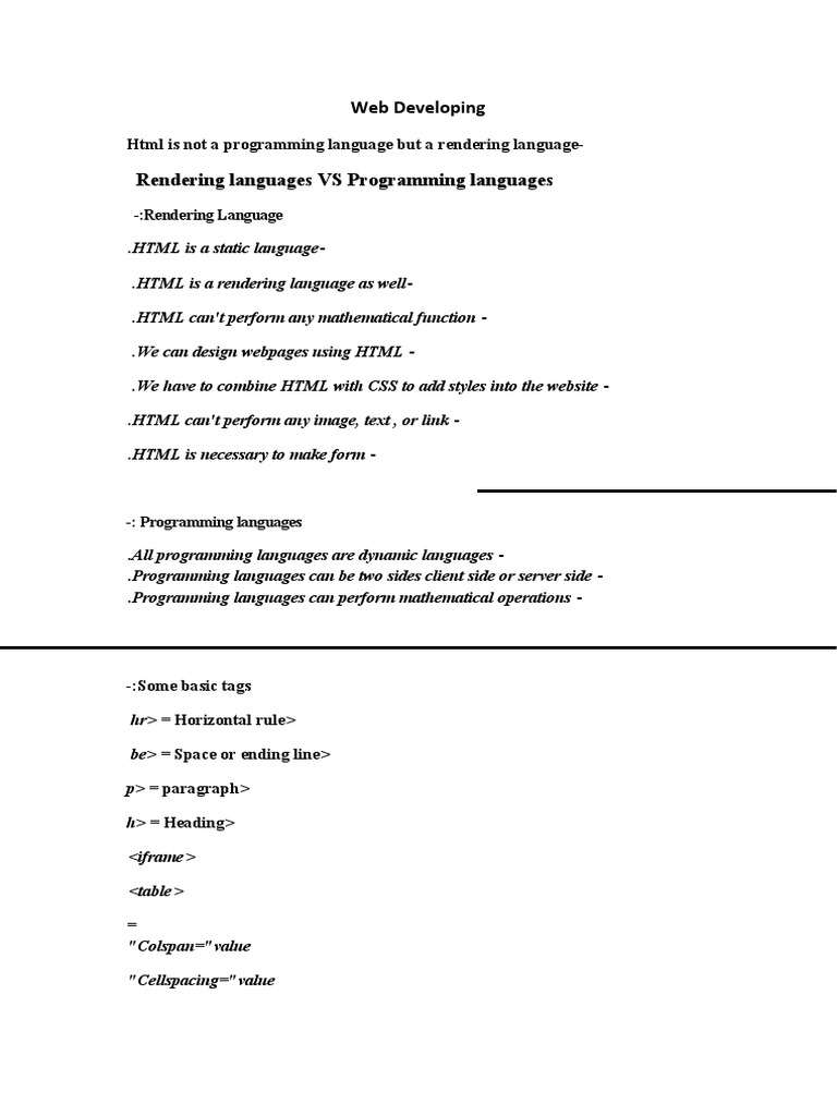 Understanding HTML as a Rendering Language | PDF