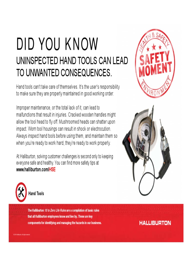 Did You Know: Uninspected Hand Tools Can Lead To Unwanted Consequences ...