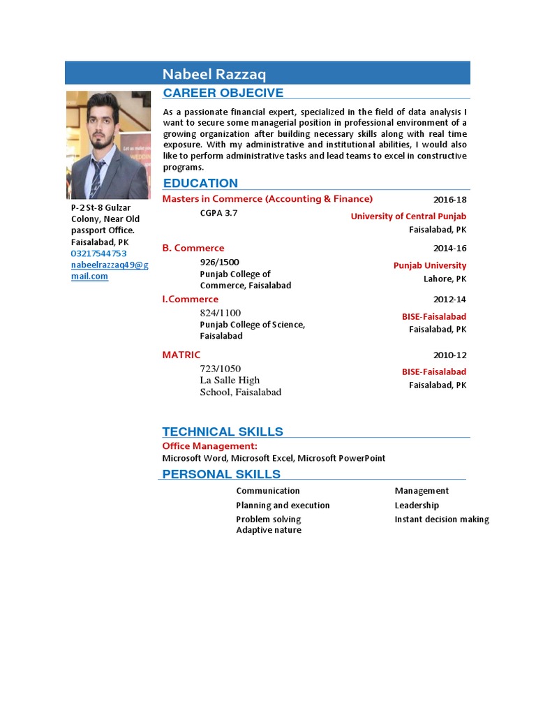 Nabeel Razzaq CV PDF | PDF