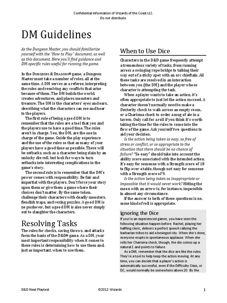 DM Guidelines: Resolving Tasks | PDF | Dungeons & Dragons | Leisure