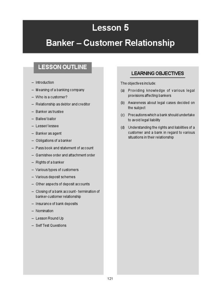 Banker - Customer Relationship | PDF | Deposit Account | Banks
