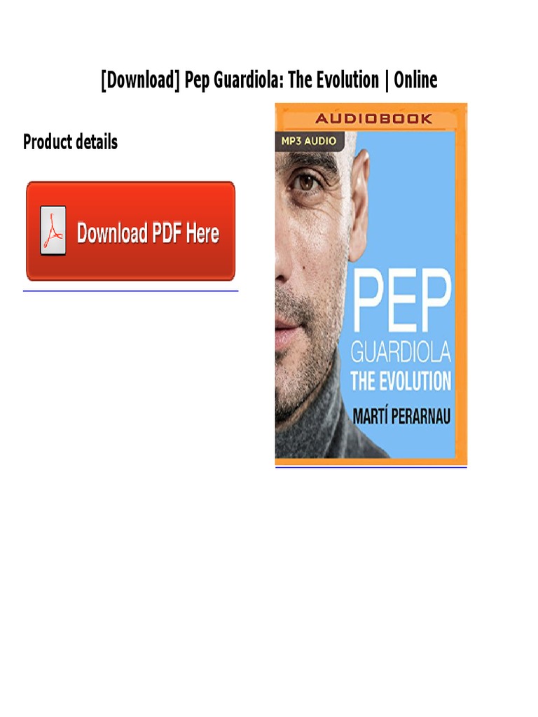 Pep Guardiola: The Evolution PDF Download | PDF | E Books | Book Design
