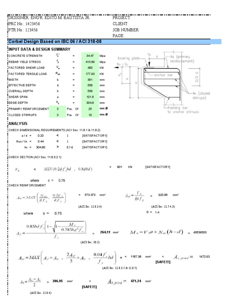 Corbel Design by Eng'r. Edito M. Bautista Jr. | PDF | Continuum ...