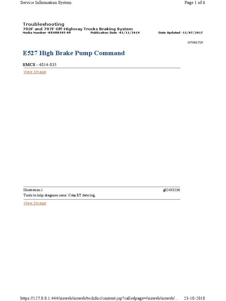 E527 High Brake Pump Command | PDF | Pump | Brake