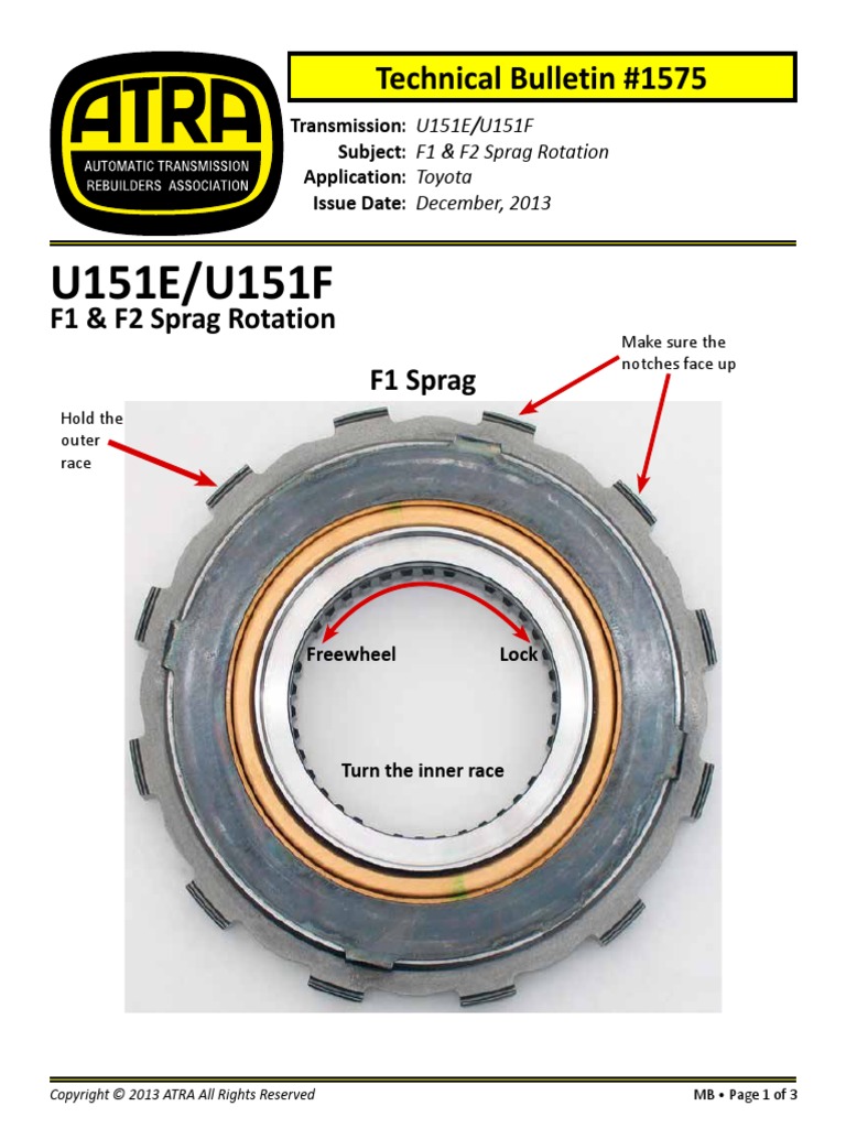 U151E/U151F: Technical Bulletin #1575 | PDF