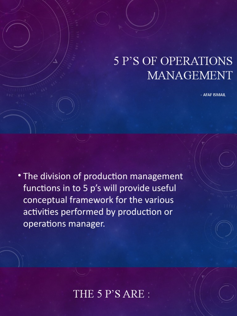 5Ps Ops Mgmt | PDF | Reliability Engineering | Human Resources