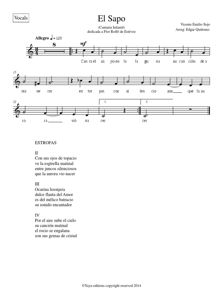 El Sapo (Partitura Pablo) | PDF
