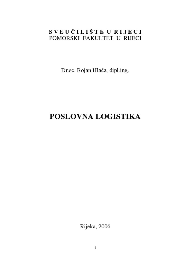 Poslovna Logistika - Skripta - PDF | PDF