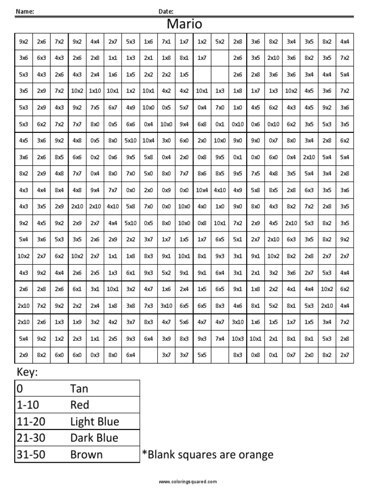 1MD Mario Multiplication Math Worksheets PDF | PDF | Temporadas de futebol