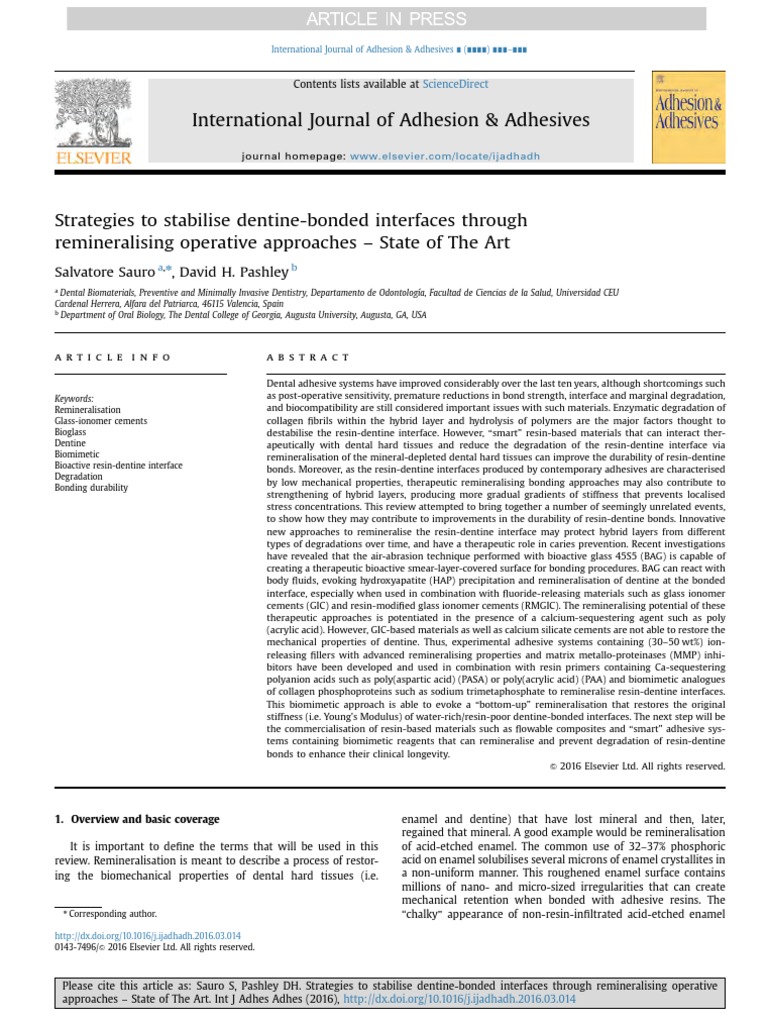 Strategies To Stabilise Dentine-Bonded Interfaces Through ...