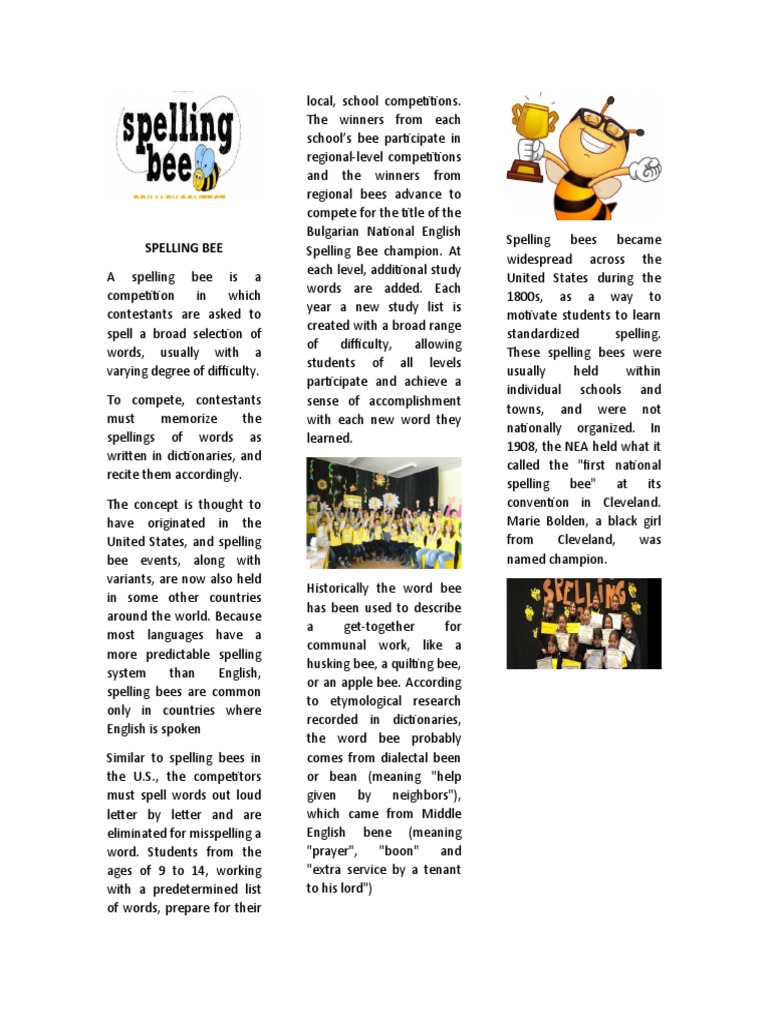 Spelling Bee | PDF | Spelling | Symbols