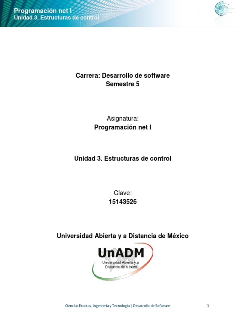 Unidad 3. Estructuras de Control | PDF | Programación de computadoras ...