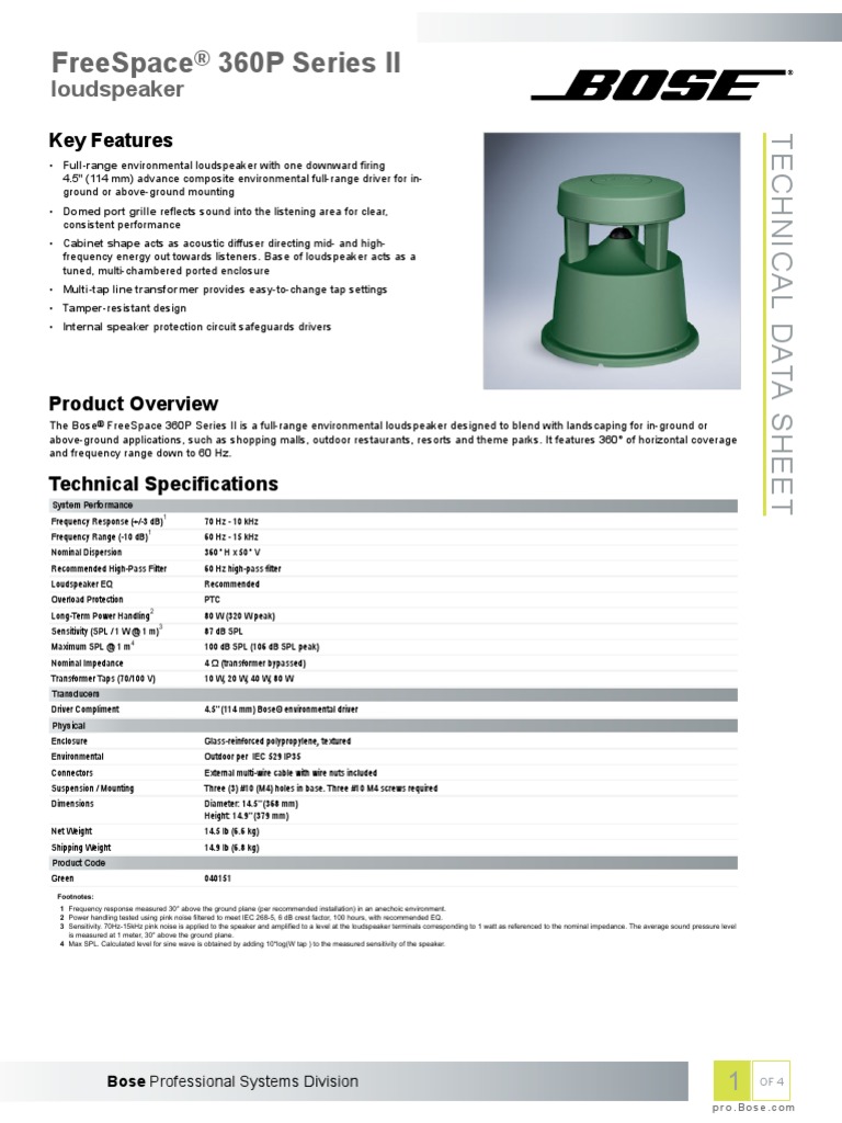 Freespace 360P Series Ii: Loudspeaker | PDF | Loudspeaker | Hearing