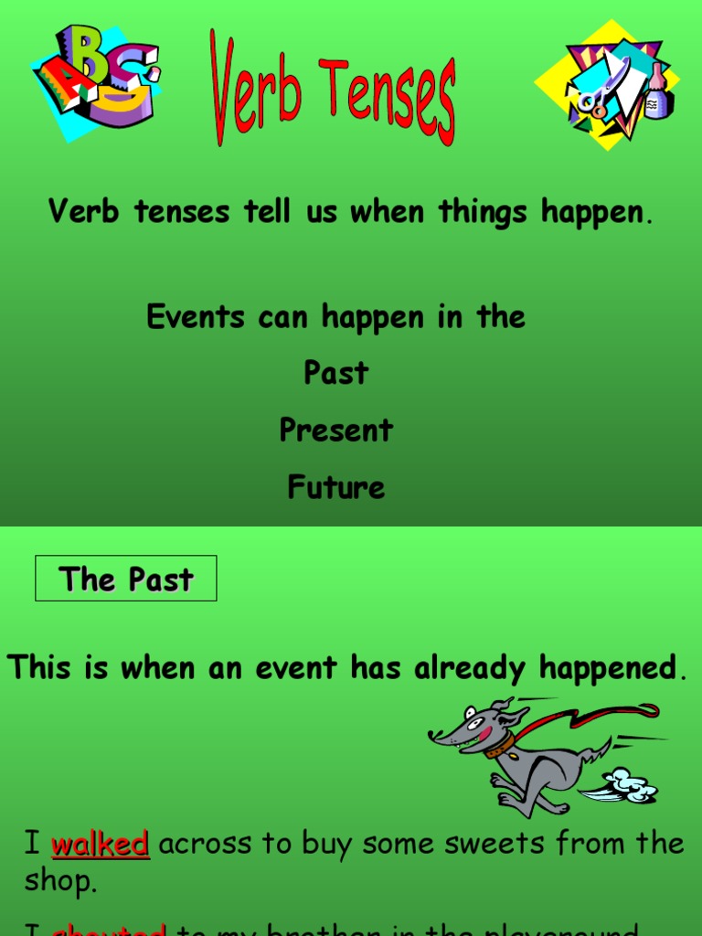 Verb Tenses Tell Us When Things Happen. Events Can Happen in The Past Present Future | PDF