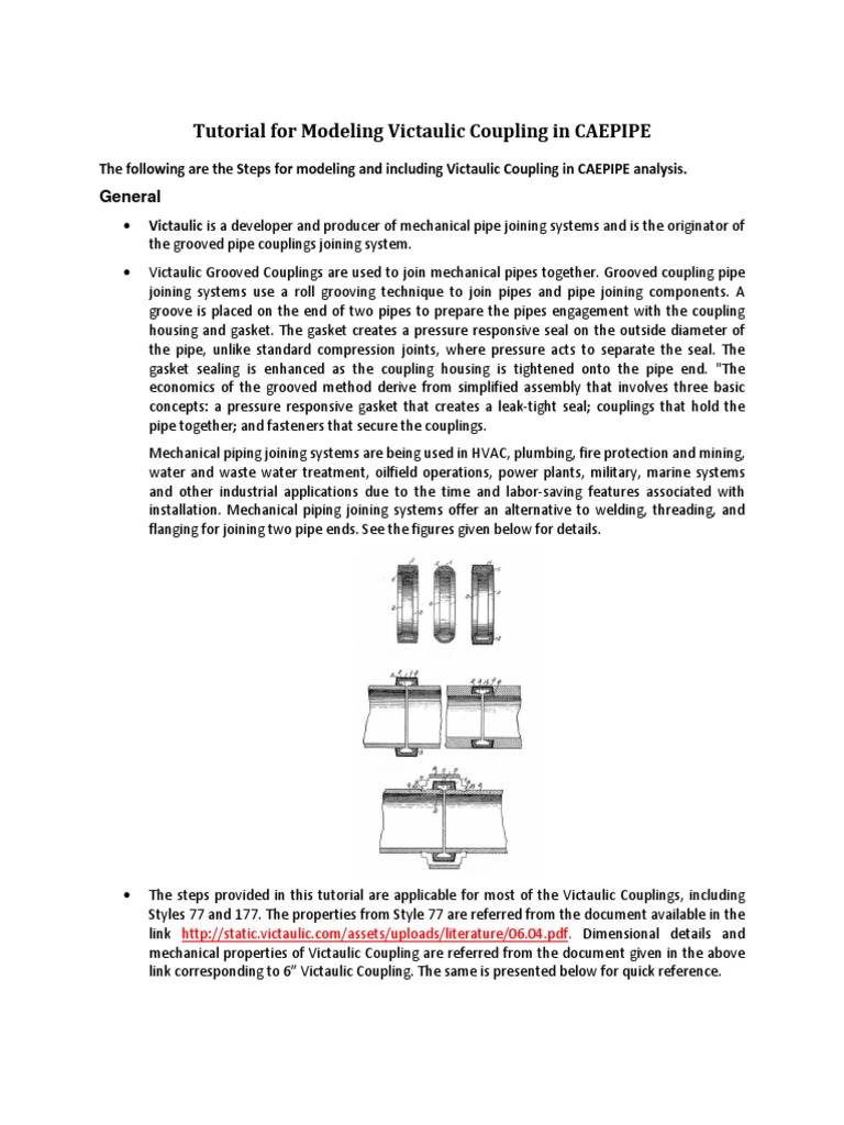 Tutorial For Modeling Victaulic Coupling in CAEPIPE: General | PDF | Pipe (Fluid Conveyance ...