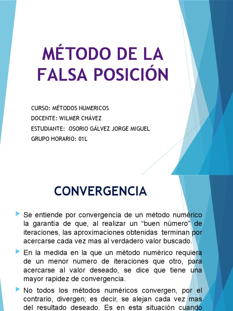 Tarea Sobre El Metodo de Falsa Posicion | PDF | Análisis numérico ...