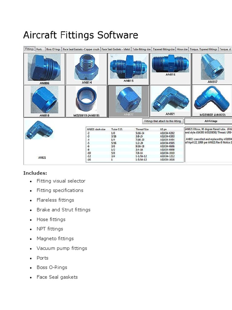 Aircraft Fittings Specifications Guide | PDF