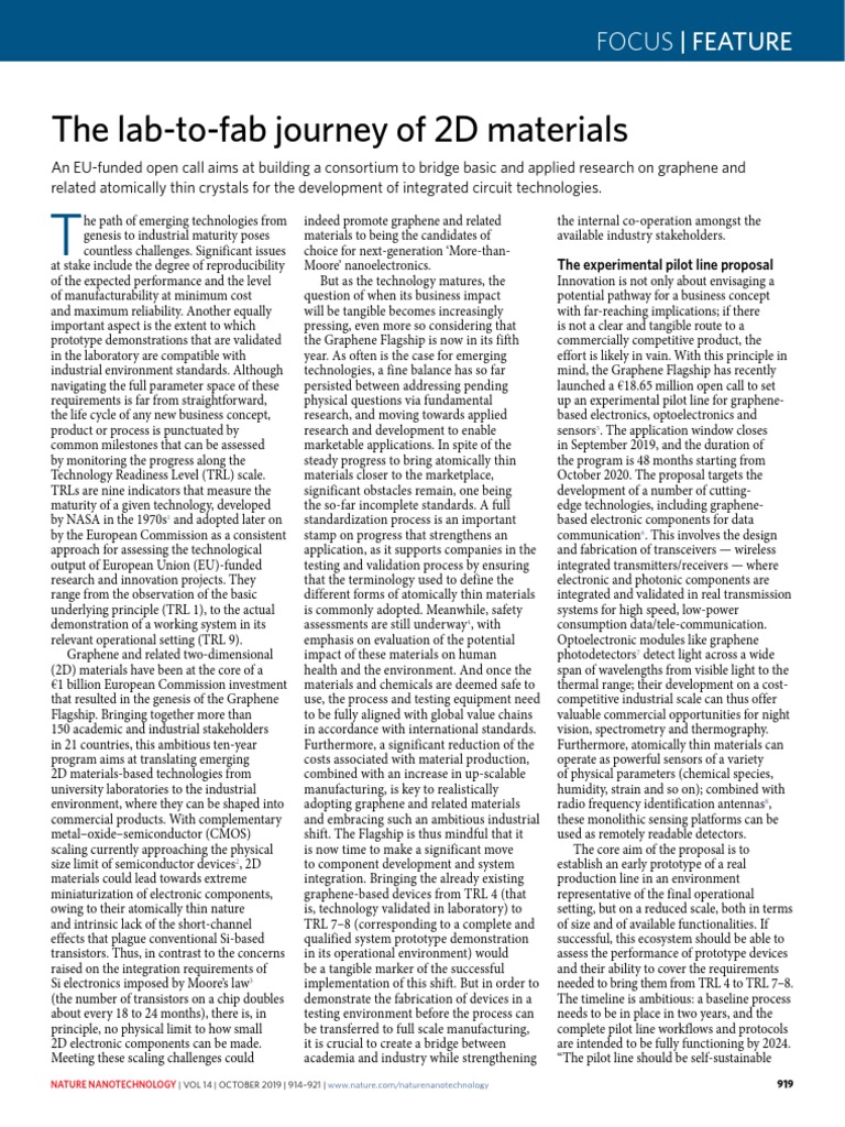 The Lab-To-Fab Journey of 2D Materials | PDF | Integrated Circuit ...