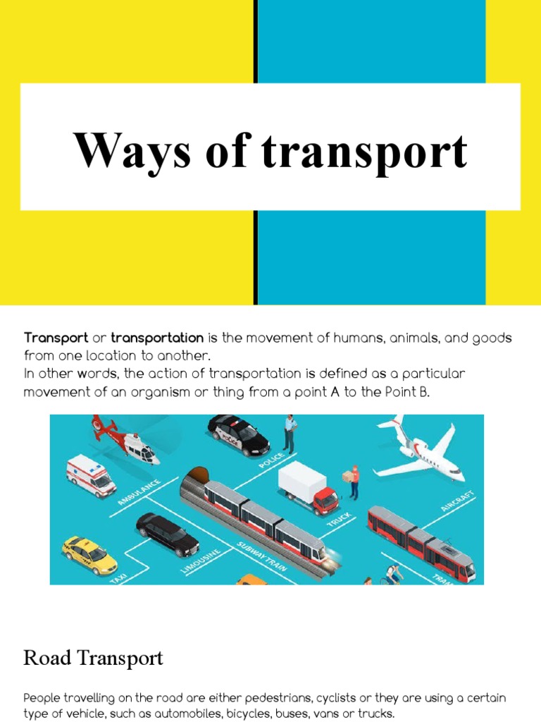Types of Transportation Methods | PDF | Mode Of Transport | Train