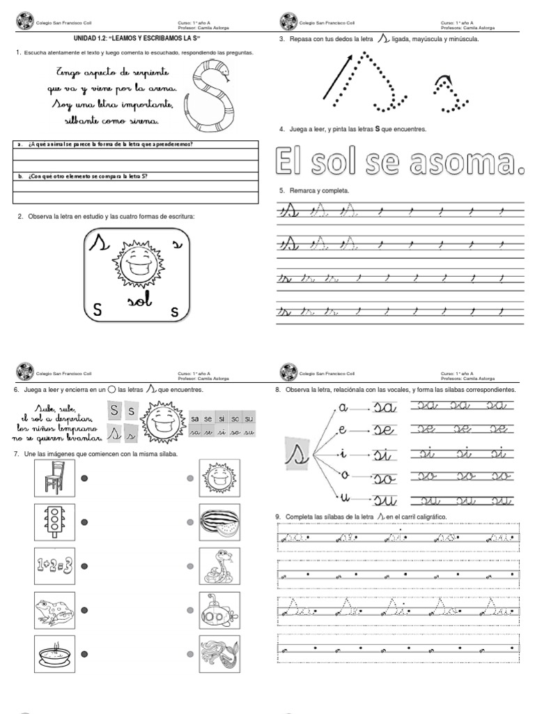 Letra S | PDF | Escritura