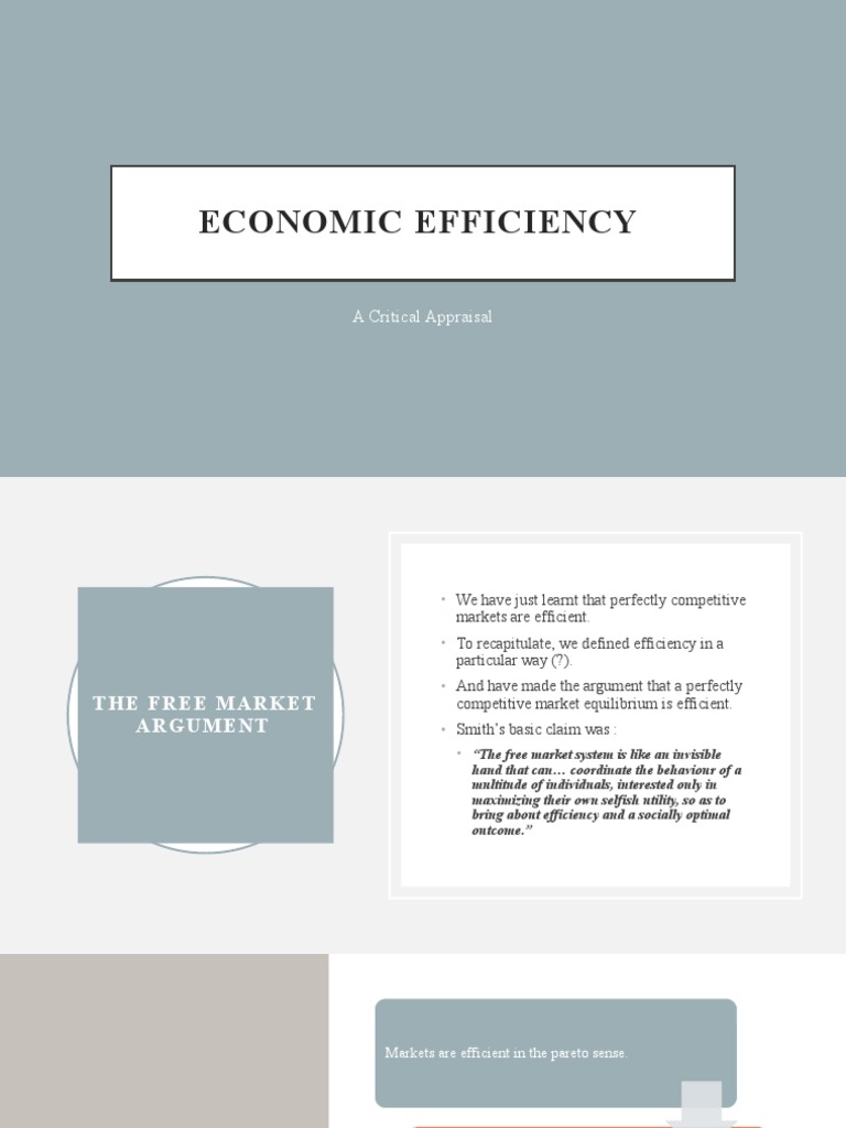 Economic Efficiency - A Critical Appraisal | PDF | Pareto Efficiency ...