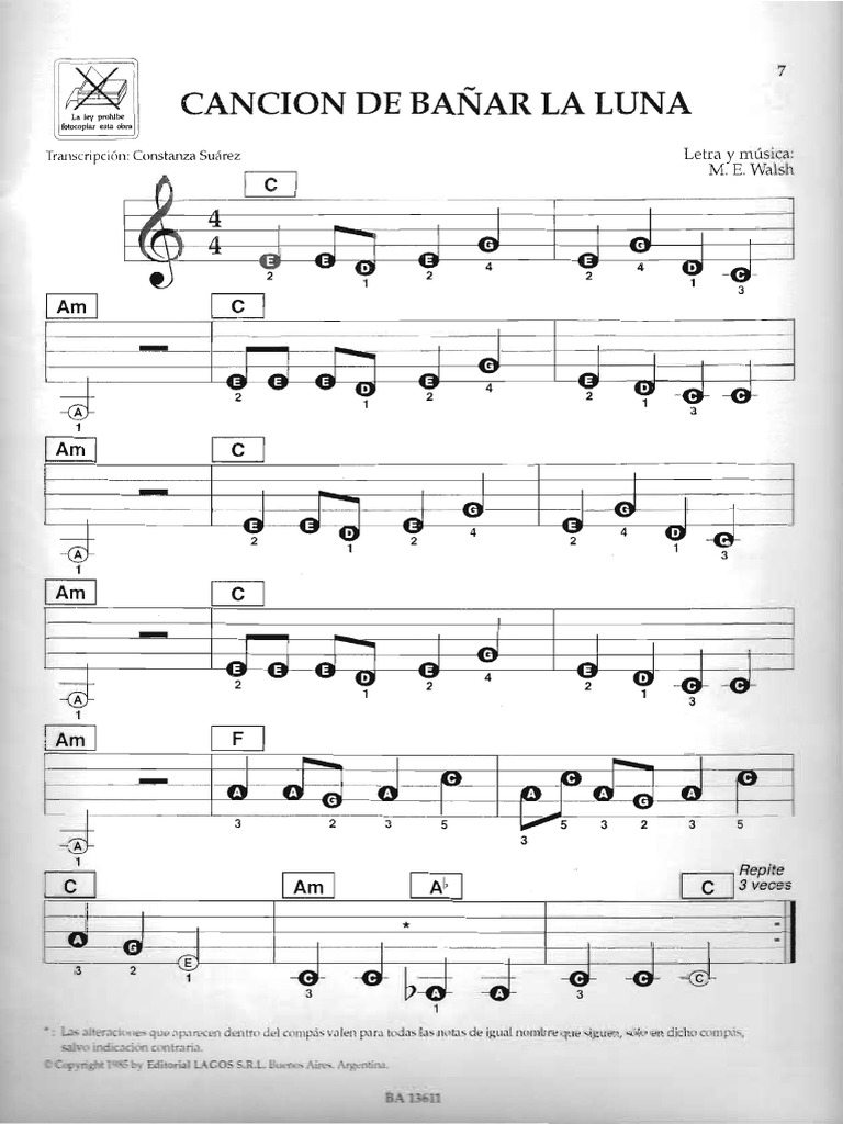 Maria Elena Walsh - Cancion de Bañar La Luna | PDF