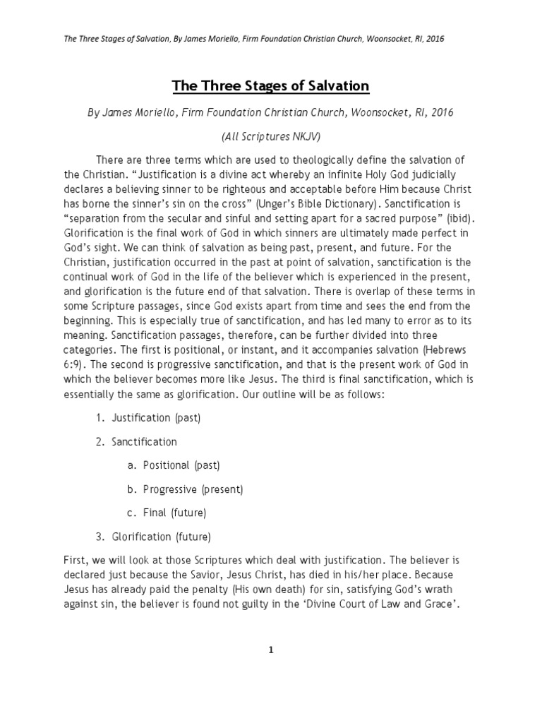 The Three Stages of Salvation Explained | PDF | Justification (Theology ...