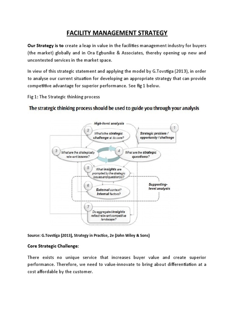 Facility Management Strategy | PDF | Competitive Advantage | Strategic ...