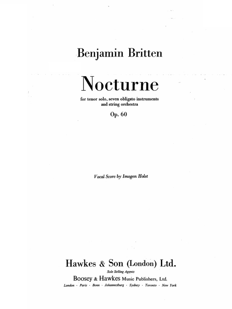 Britten - Nocturne, Op. 60 | PDF
