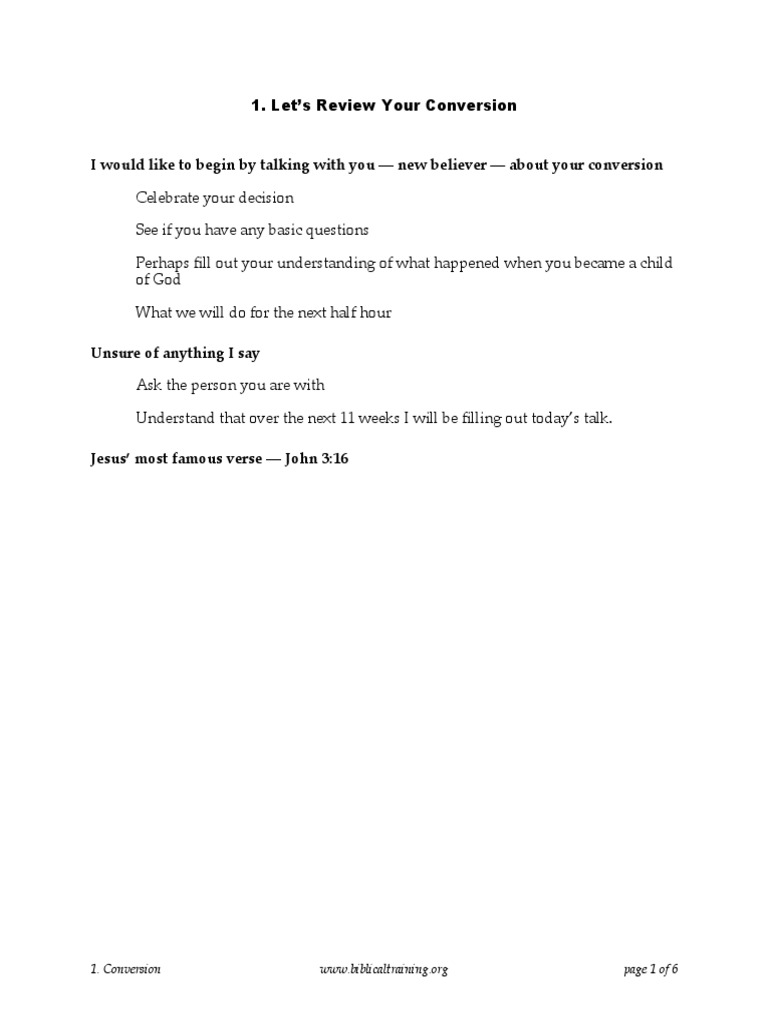 I Would Like To Begin by Talking With You - New Believer - About Your ...