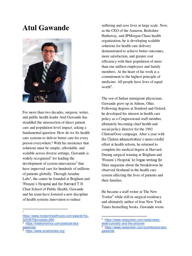Atul Gawande PDF | PDF | Medicine | Health Sciences