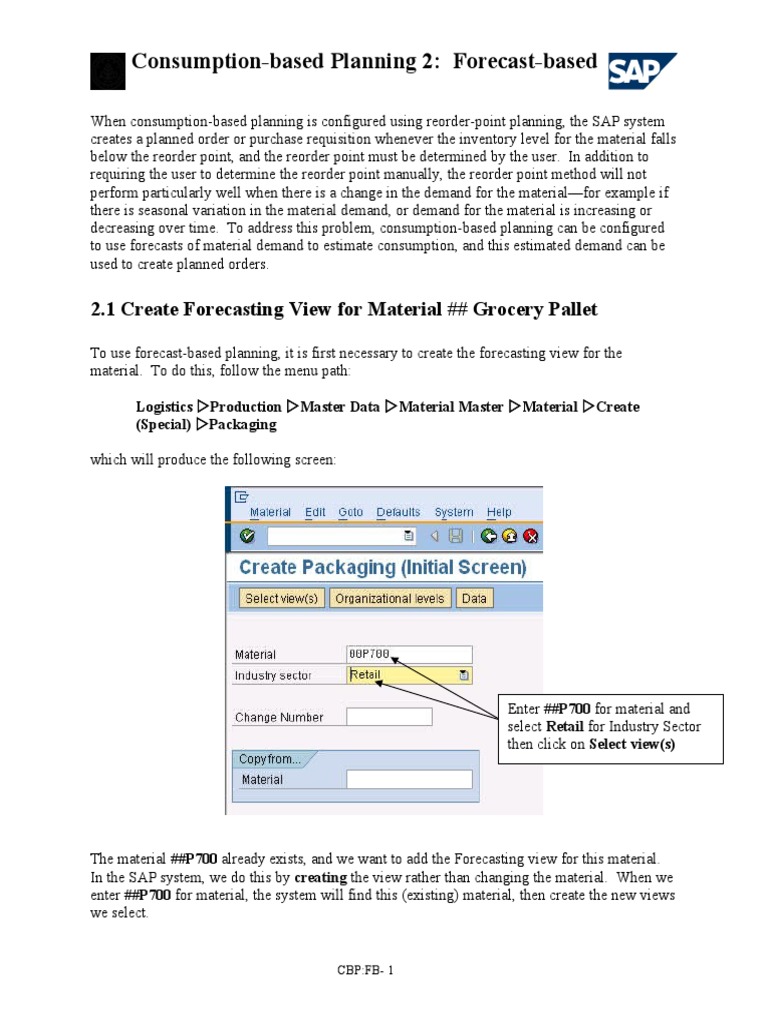 Consumption Based Planning 2 Forecast Based NW7 | PDF | Forecasting | Icon (Computing)