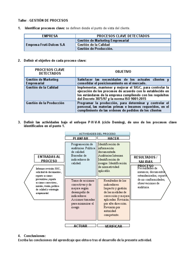 Formato - Gestion - Procesos (Solucionado) | PDF | Gestión de la calidad | Calidad (comercial)