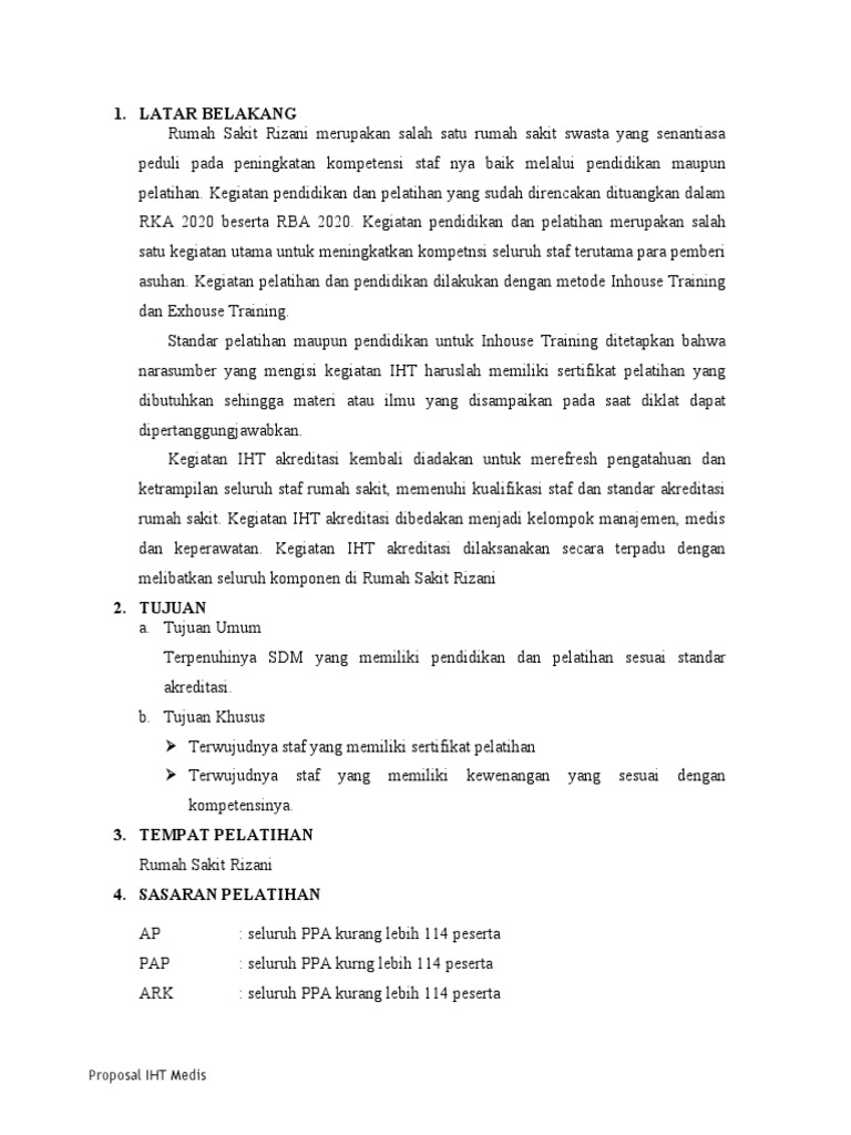 Proposal IHT Medis | PDF